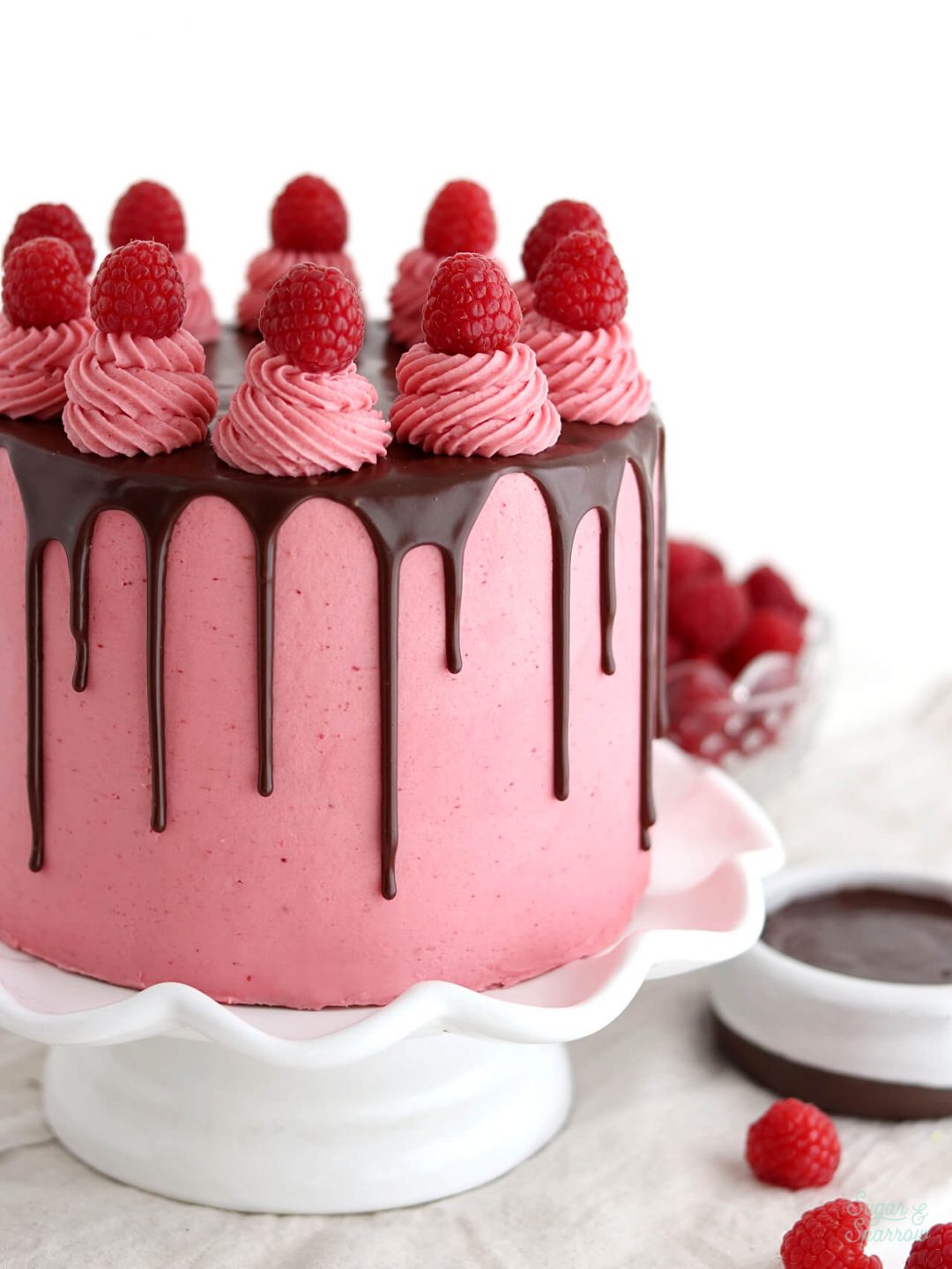 Raspberry Chocolate Cake Recipe - Sugar & Sparrow