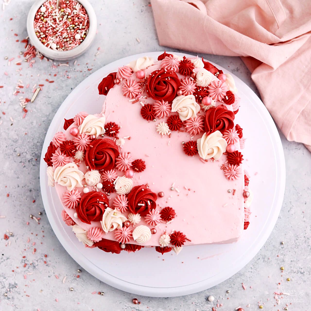 Easy Heart Shaped Cake Tutorial Sugar Sparrow