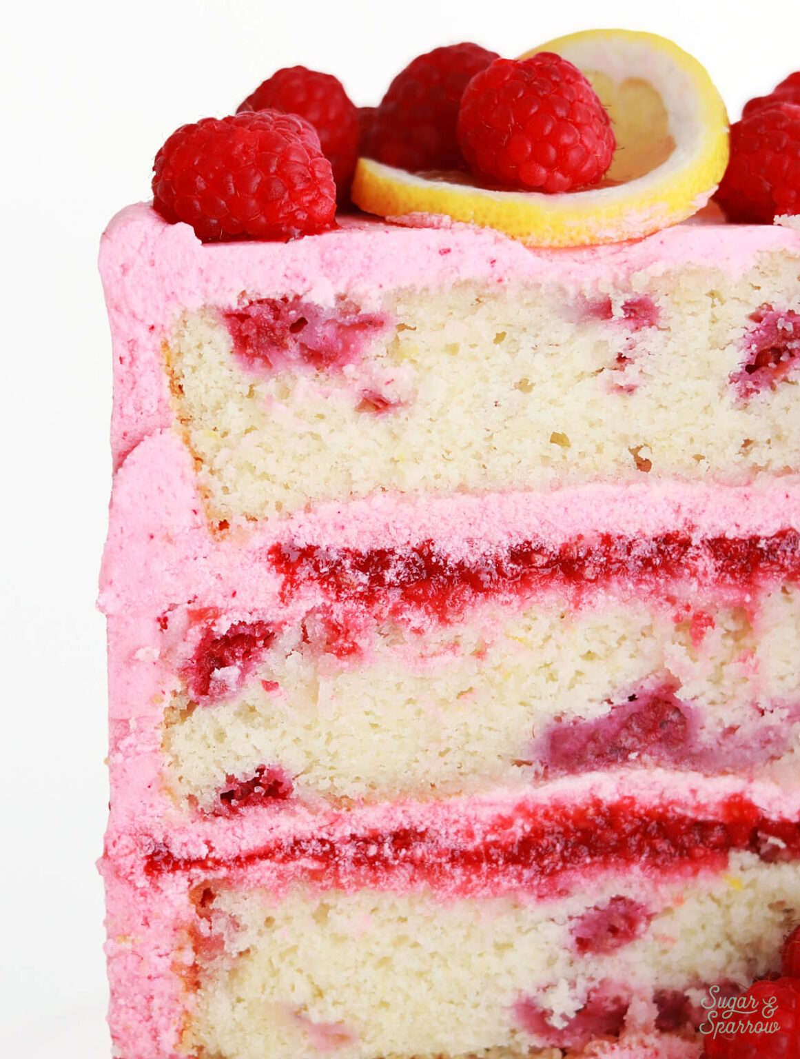 Lemon Raspberry Layer Cake - Sugar & Sparrow