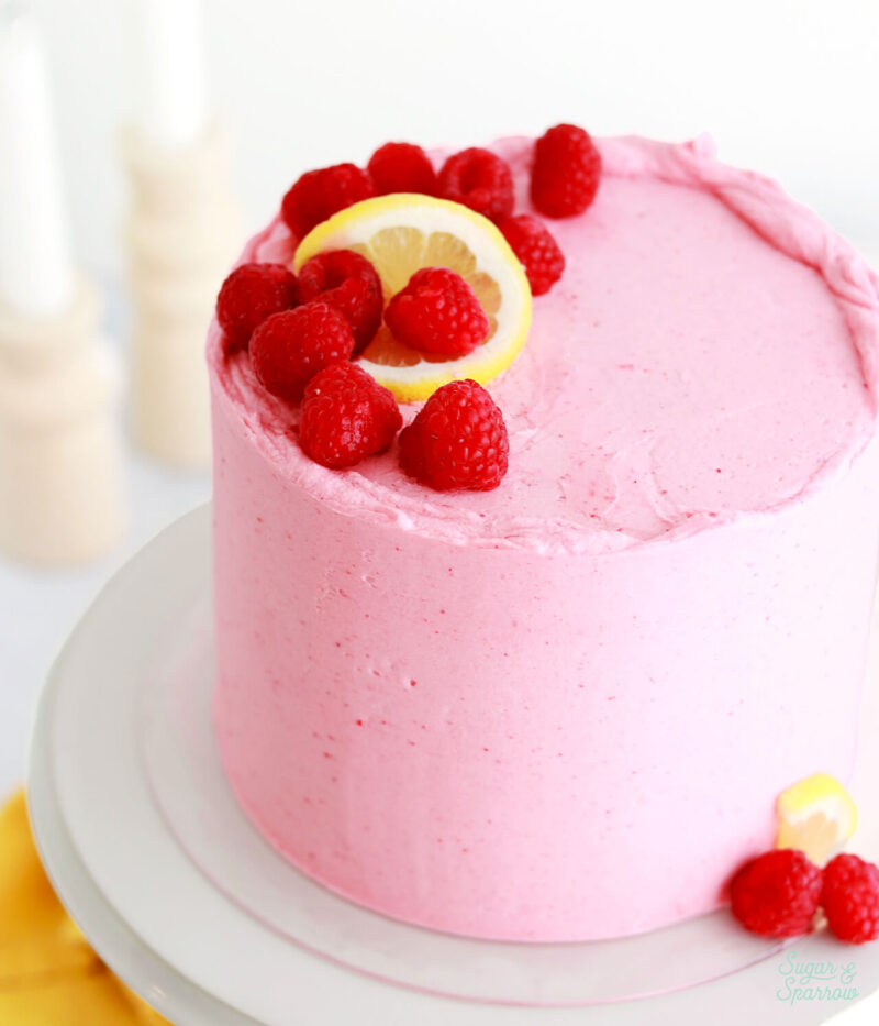 Lemon Raspberry Layer Cake - Sugar & Sparrow